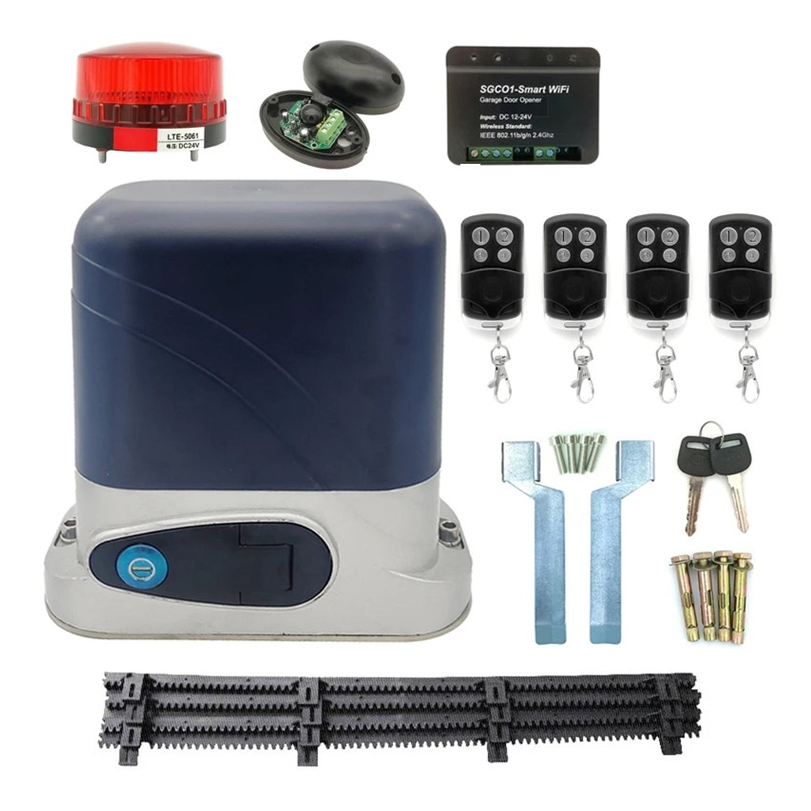 1300KG AC Automatic Sliding Gate Opener Kit Motor With 4M Nylon Racks ...