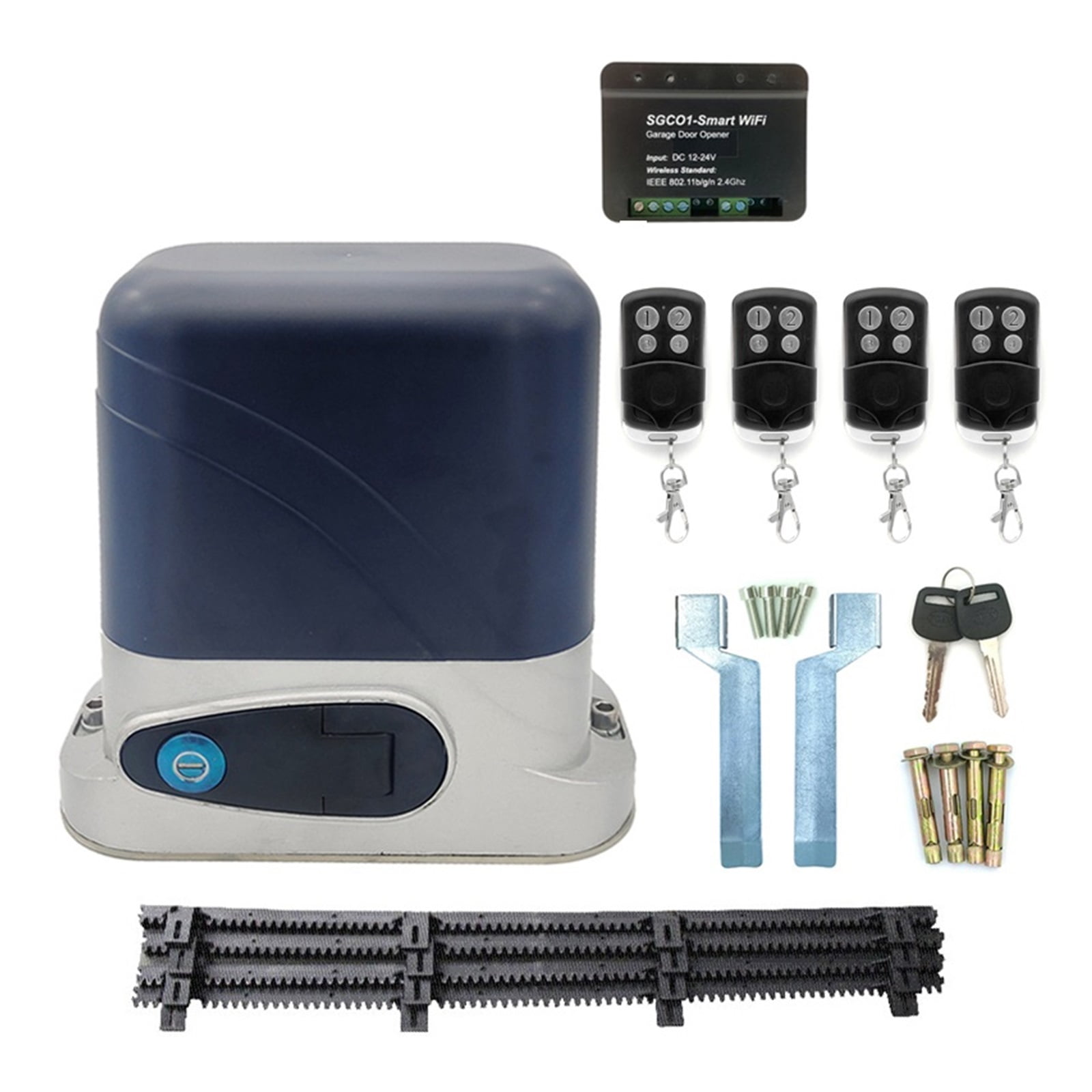 1300KG AC Automatic Sliding Gate Opener Kit Motor With 4M Nylon Racks ...