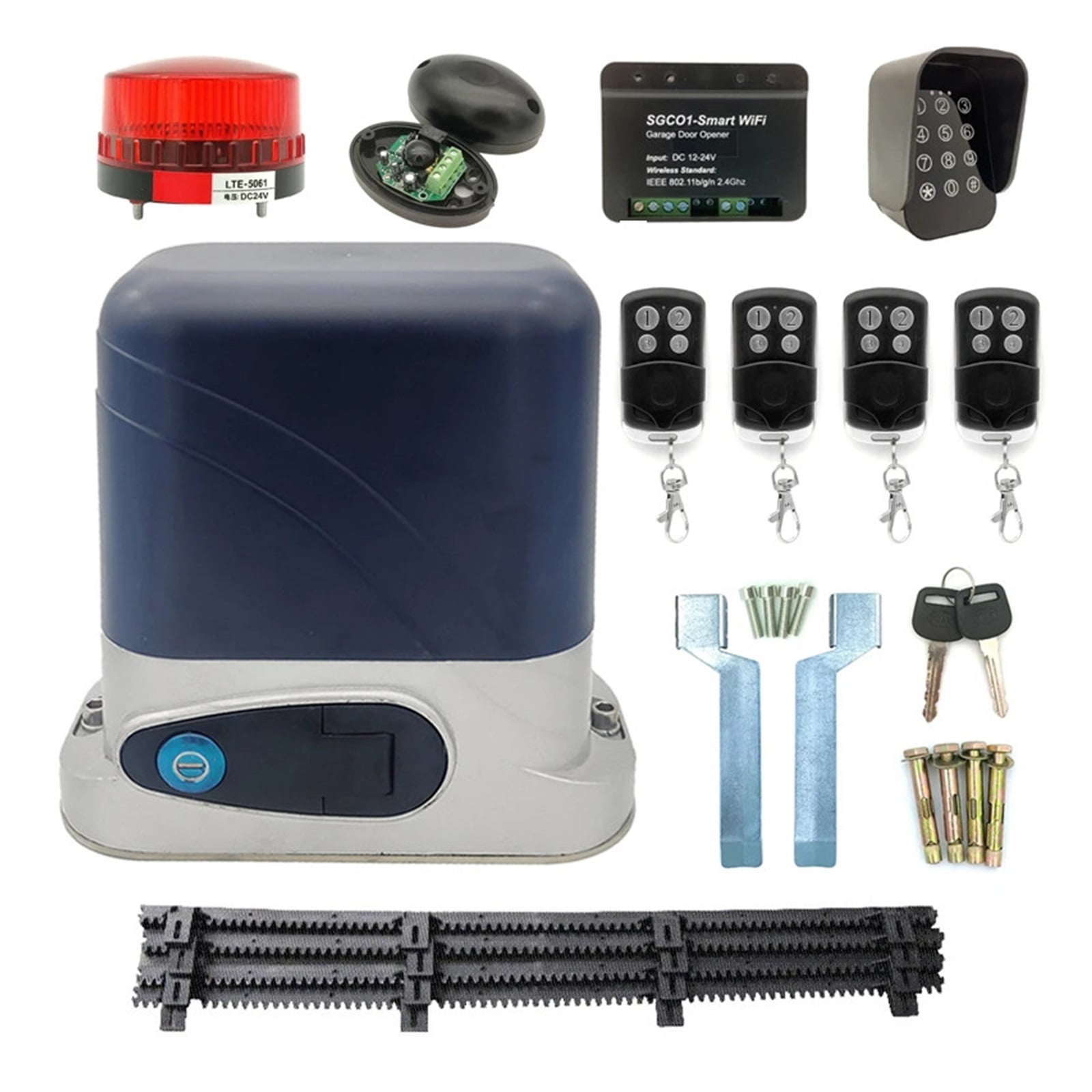 1300KG AC Automatic Sliding Gate Opener Kit Motor With 4M Nylon Racks ...