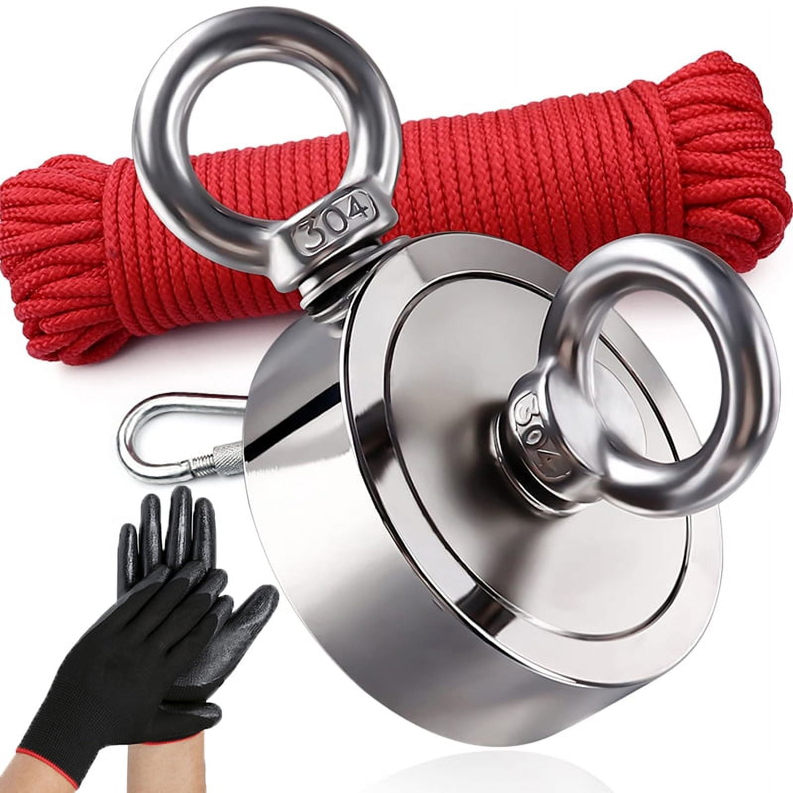 800lbs Double Sided Big Magnetic Sea Fishing Kit with Neodymium Magnet ...