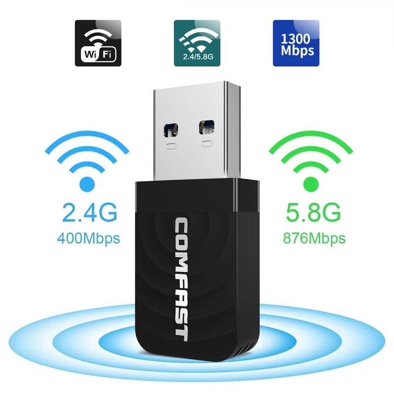 1300Mbps Usb Network Wifi Adapter Card 5Ghz Usb3.0 Lan Ethernet Wi-Fi ...