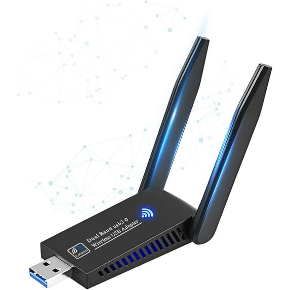 1300Mbps Wireless WiFi Adapter, USB3.0 WiFi Dongle 2.4G/5G 802.11AC ...