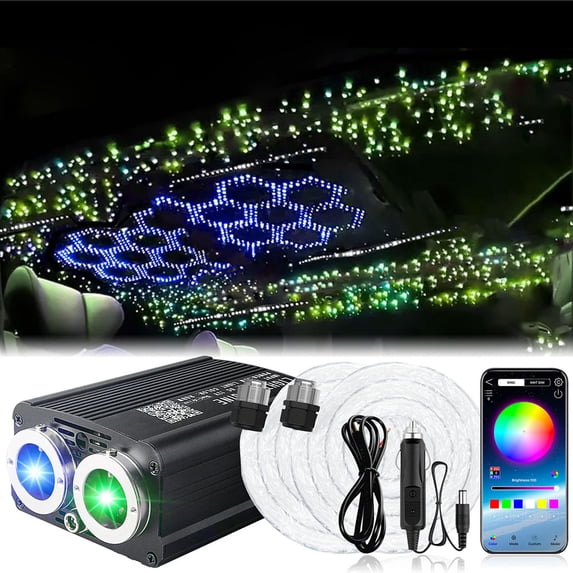 1300PCS*0.03in*12.5ft Dual Color Twinkle+Shooting Star All-in-one Fiber ...
