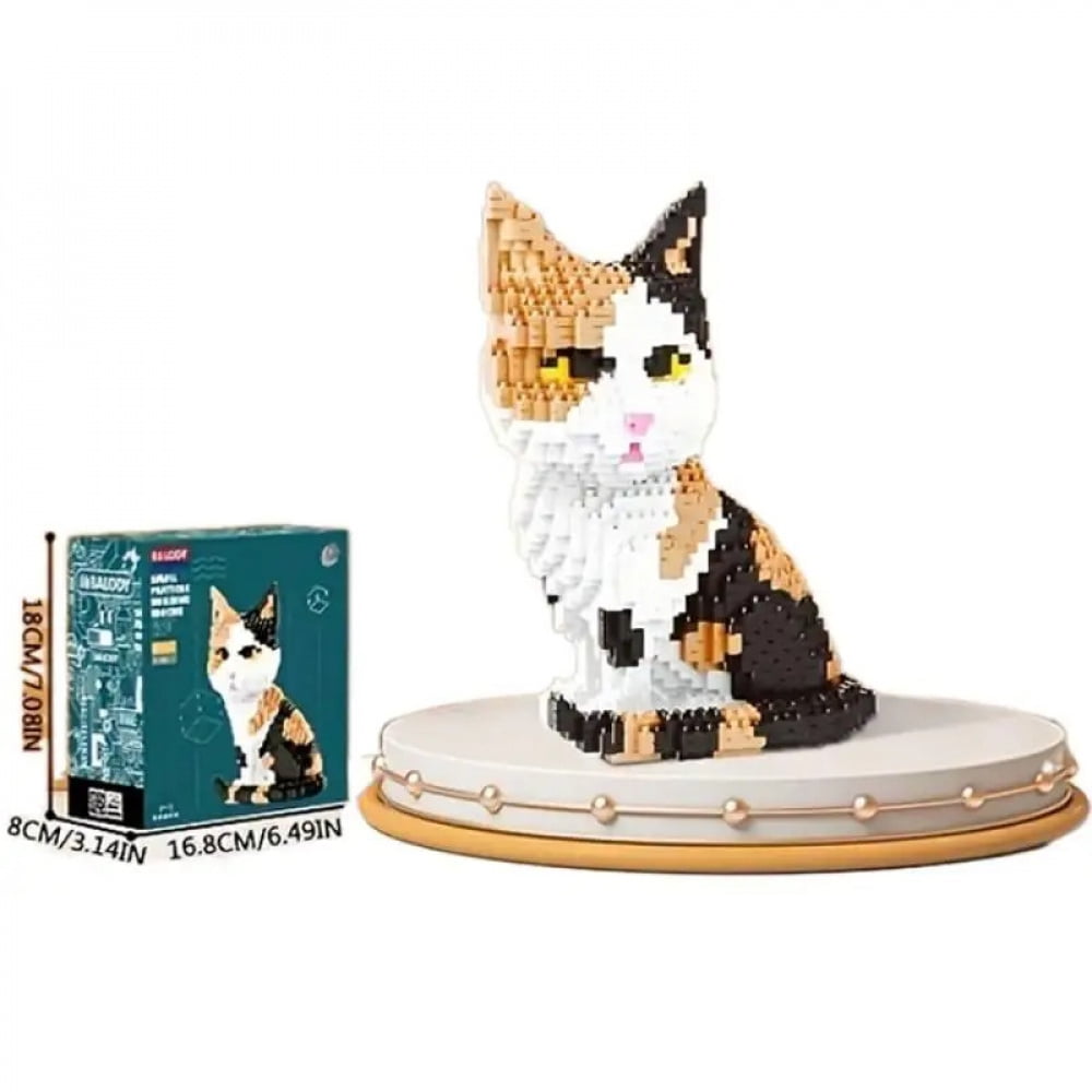 1300PCS Cute Cartoon Cat Building Blocks Mini Particle Animal Series ...