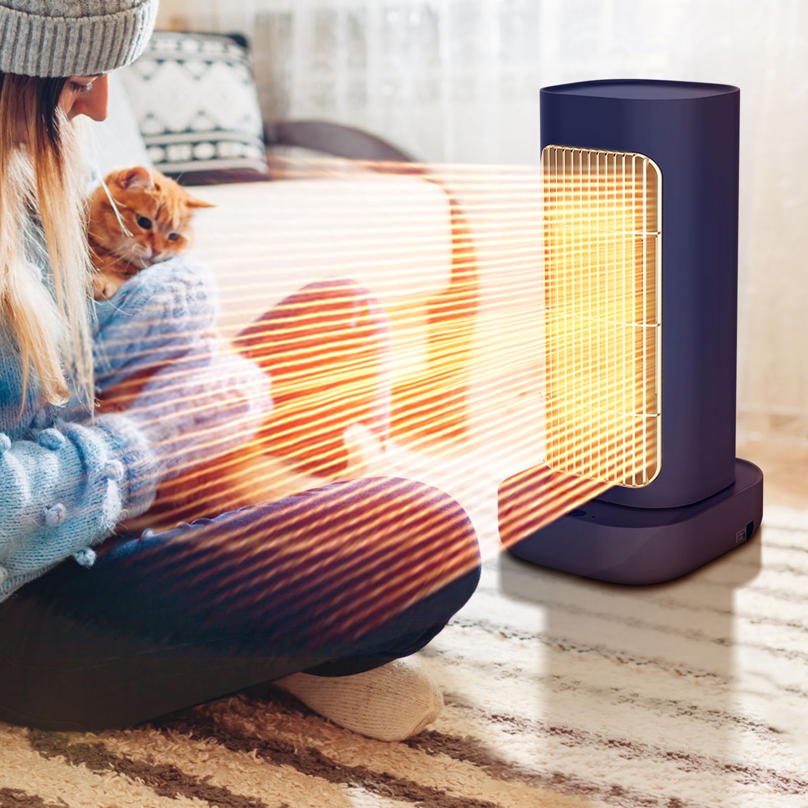 1300W Electric Space Heater, Portable Ceramic Heater Fan, Rotatable ...