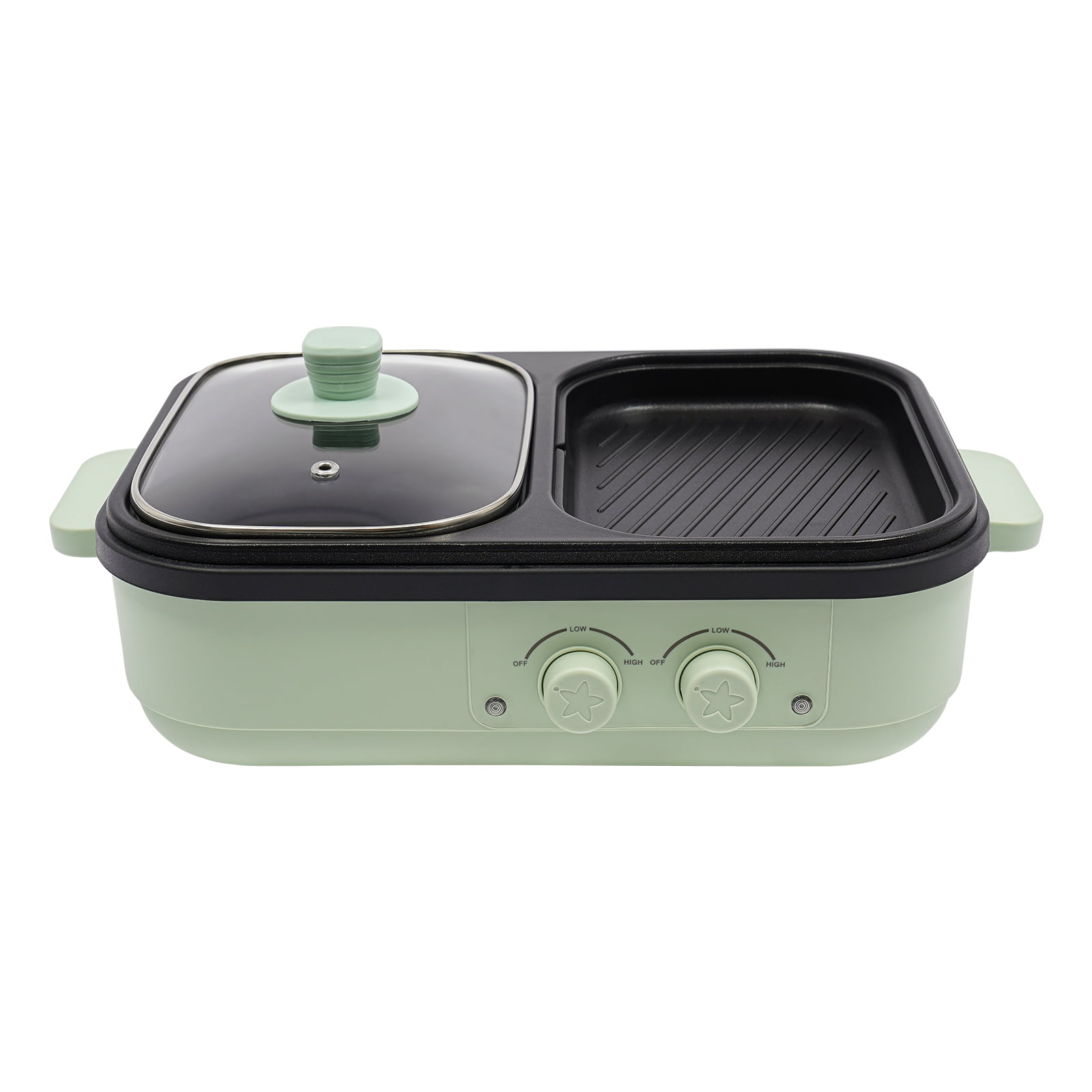 1300W Hot Pot Electric with Grill, 1L,0.2L 2 in 1 Indoor Non-Stick ...