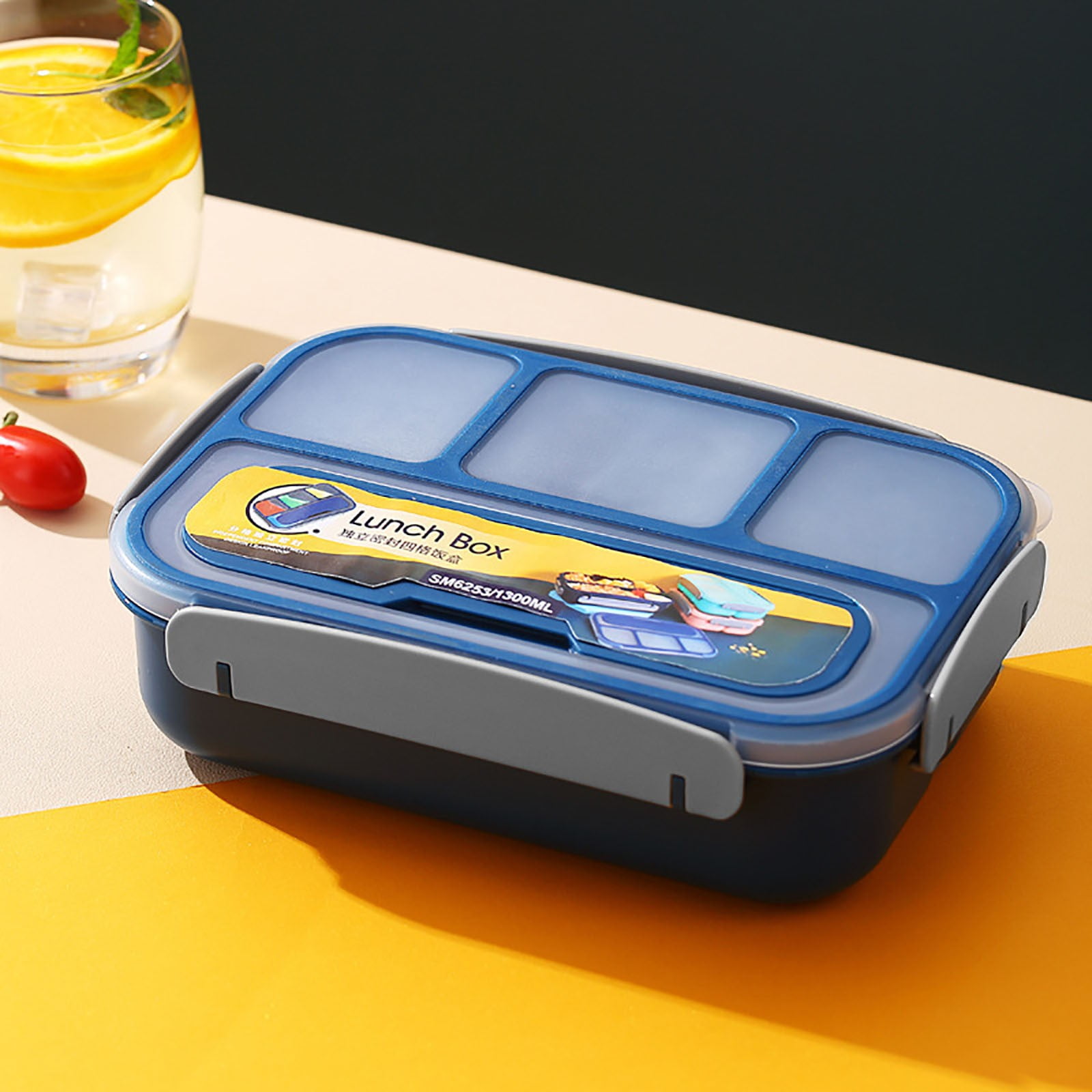 1300ml Leakproof Bento Box With 4 Compartments For Adults Microwave And ...