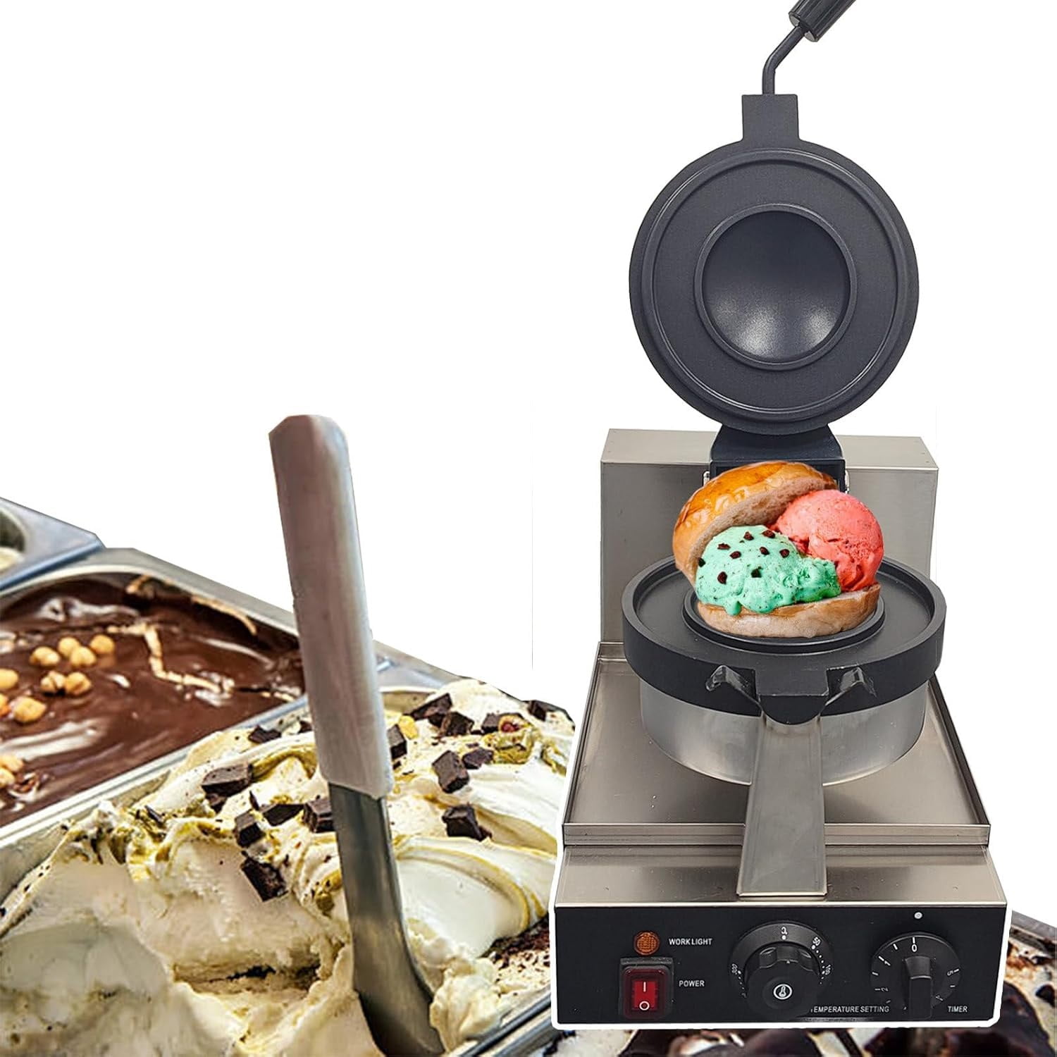 1300w Electric Waffle Toaster,Hot Press Sandwich Maker - Heating Range ...