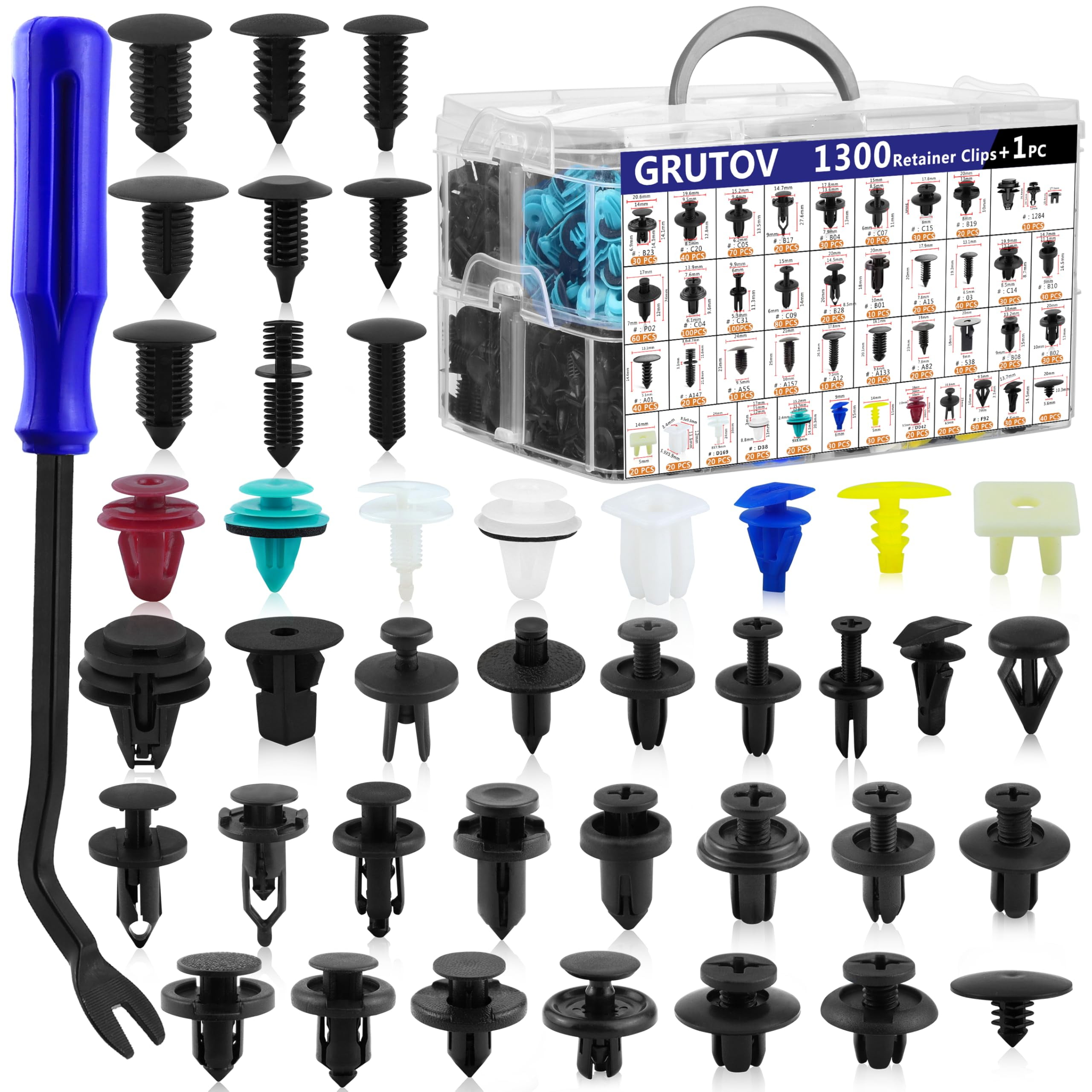 1301PCS Automotive Push Pins Car Retainer Clips Door Trim Rivets ...