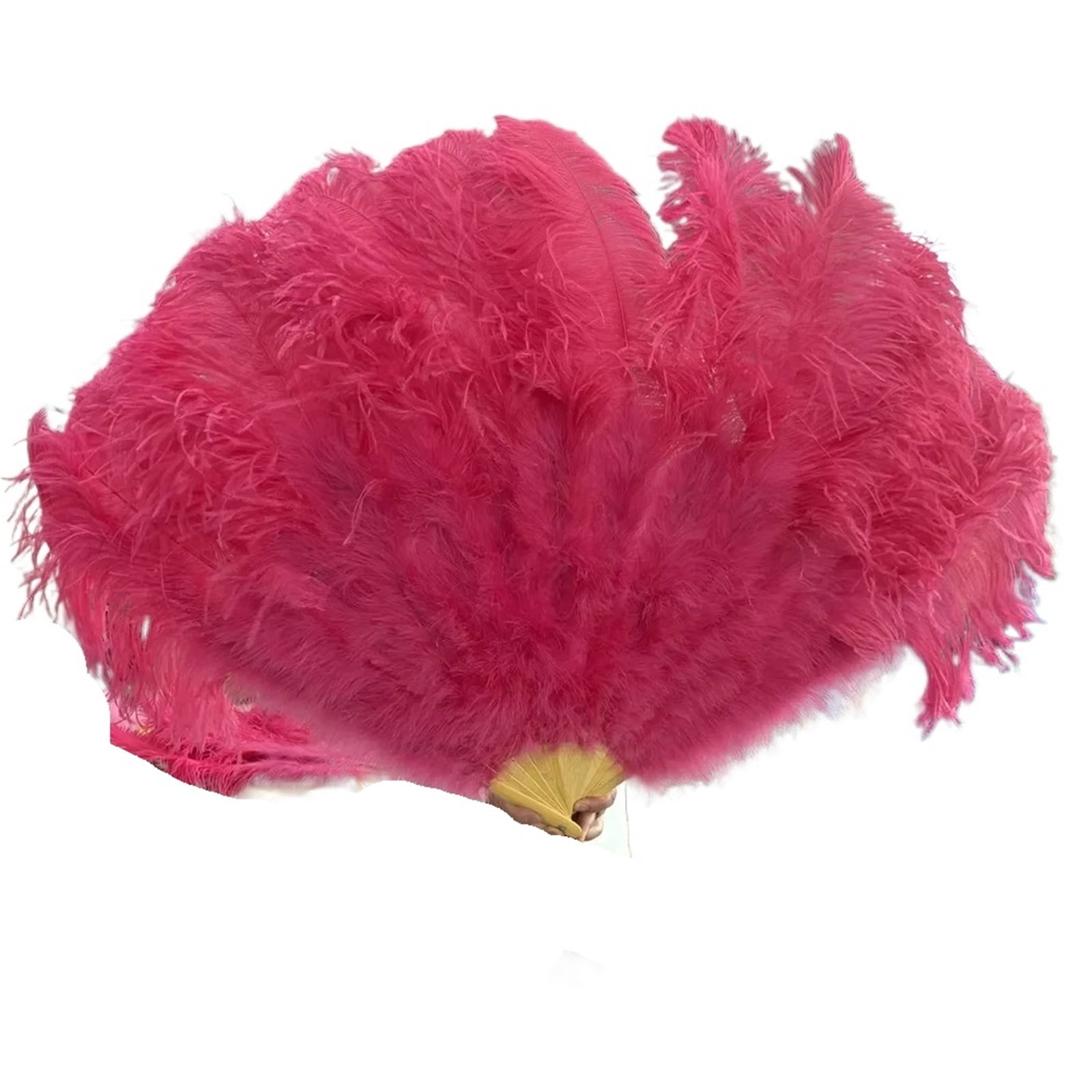 130CM 100CM Big Ostrich Feather Fan 13 Bone Handheld Carnival Dance ...