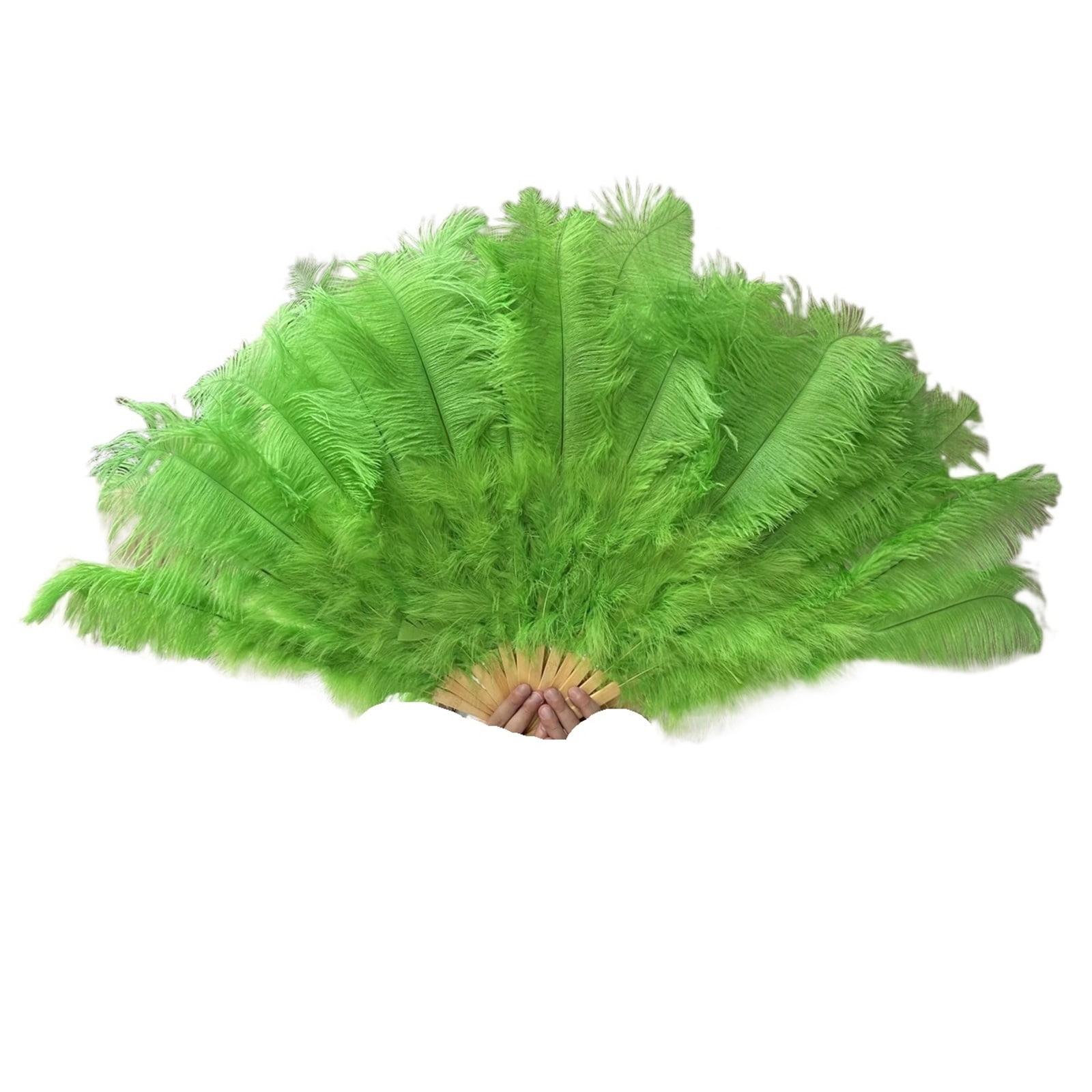 130CM 100CM Big Ostrich Feather Fan 13 Bone Handheld Carnival Dance ...