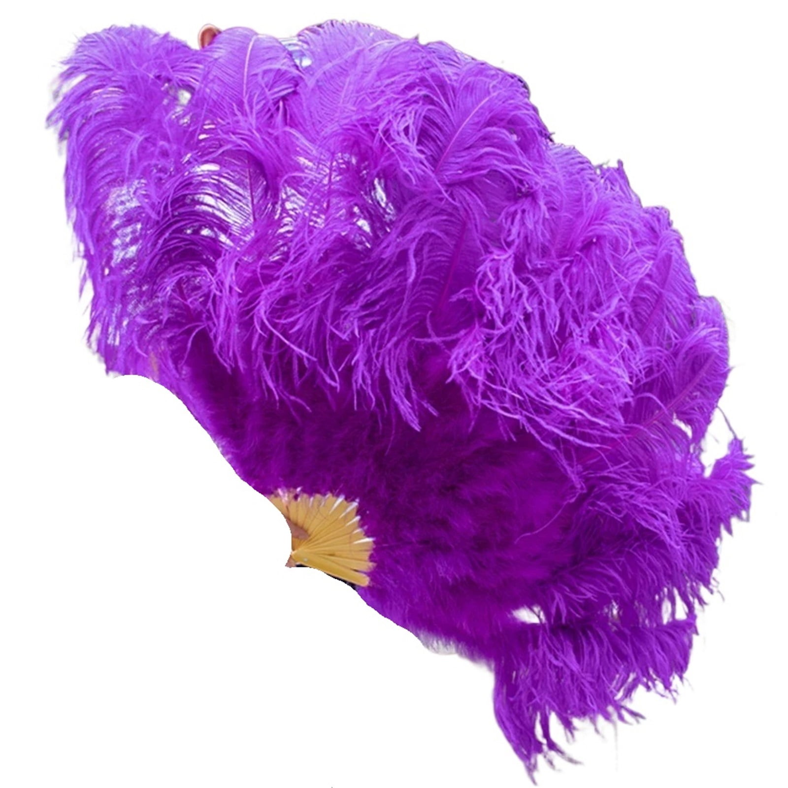 130CM 100CM Big Ostrich Feather Fan 13 Bone Handheld Carnival Dance ...