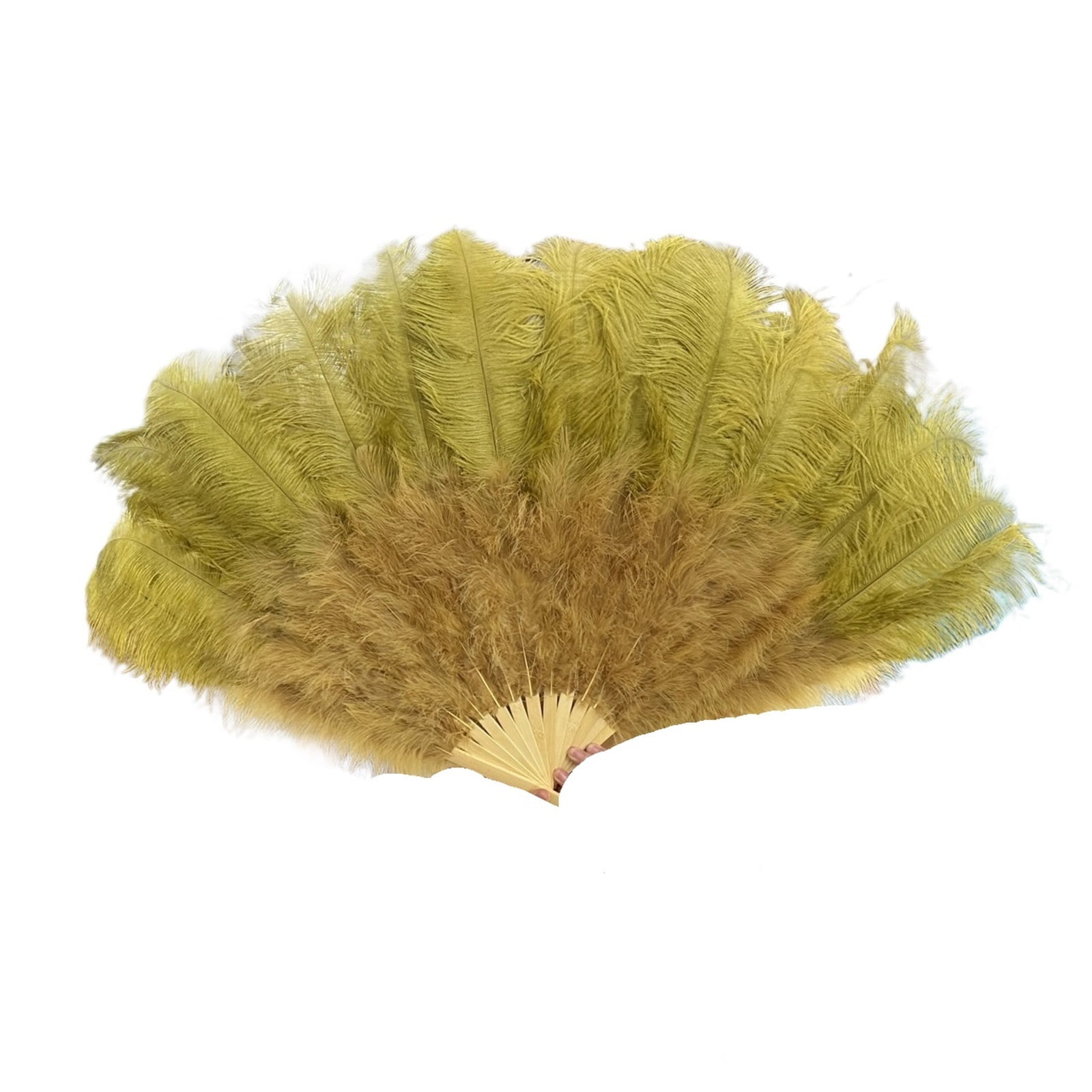 130CM 100CM Big Ostrich Feather Fan 13 Bone Handheld Carnival Dance ...