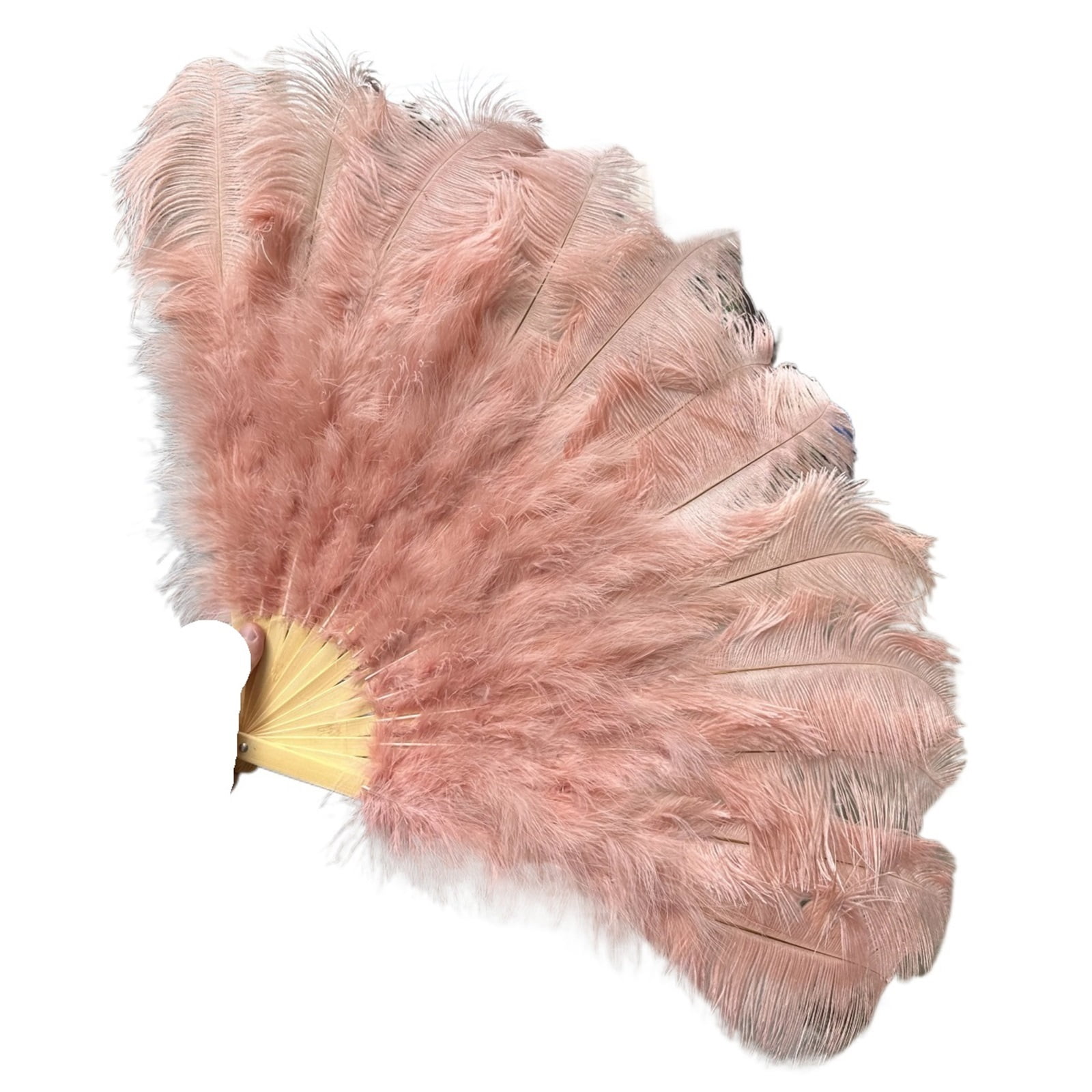 130CM 100CM Big Ostrich Feather Fan 13 Bone Handheld Carnival Dance ...