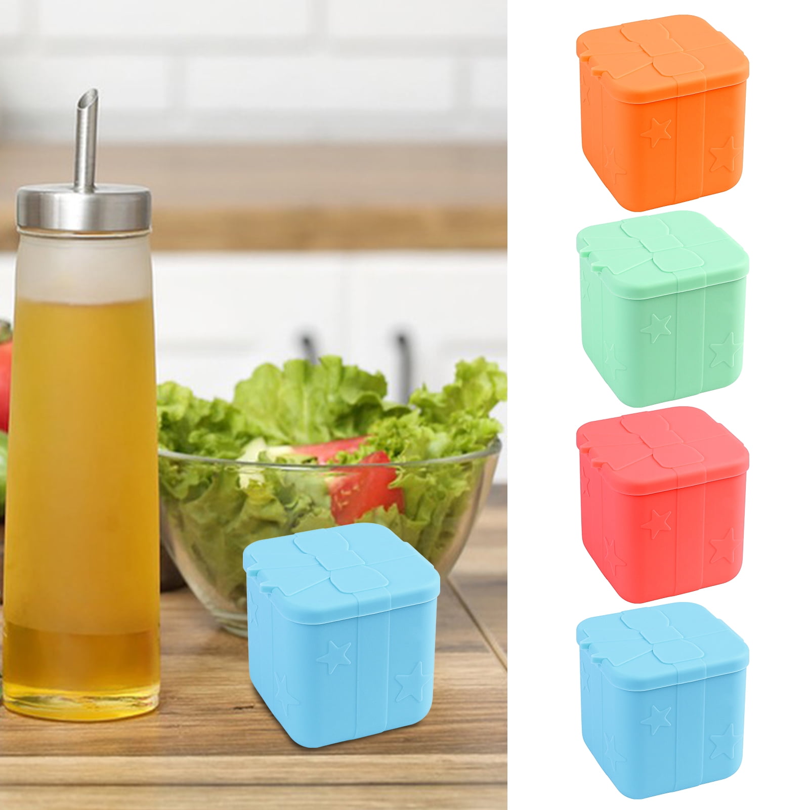 130ML 1/4Pcs Silicone Snack Cups with Leak-proof Design Flower Pattern Compact Portable Food ...