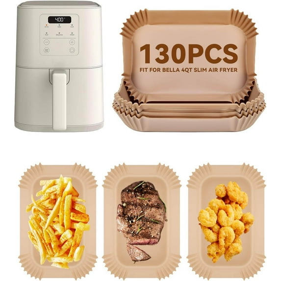 130PCs Air Fryer Paper Liners for bella 4Qt Slim Air Fryer(3.3lb ...