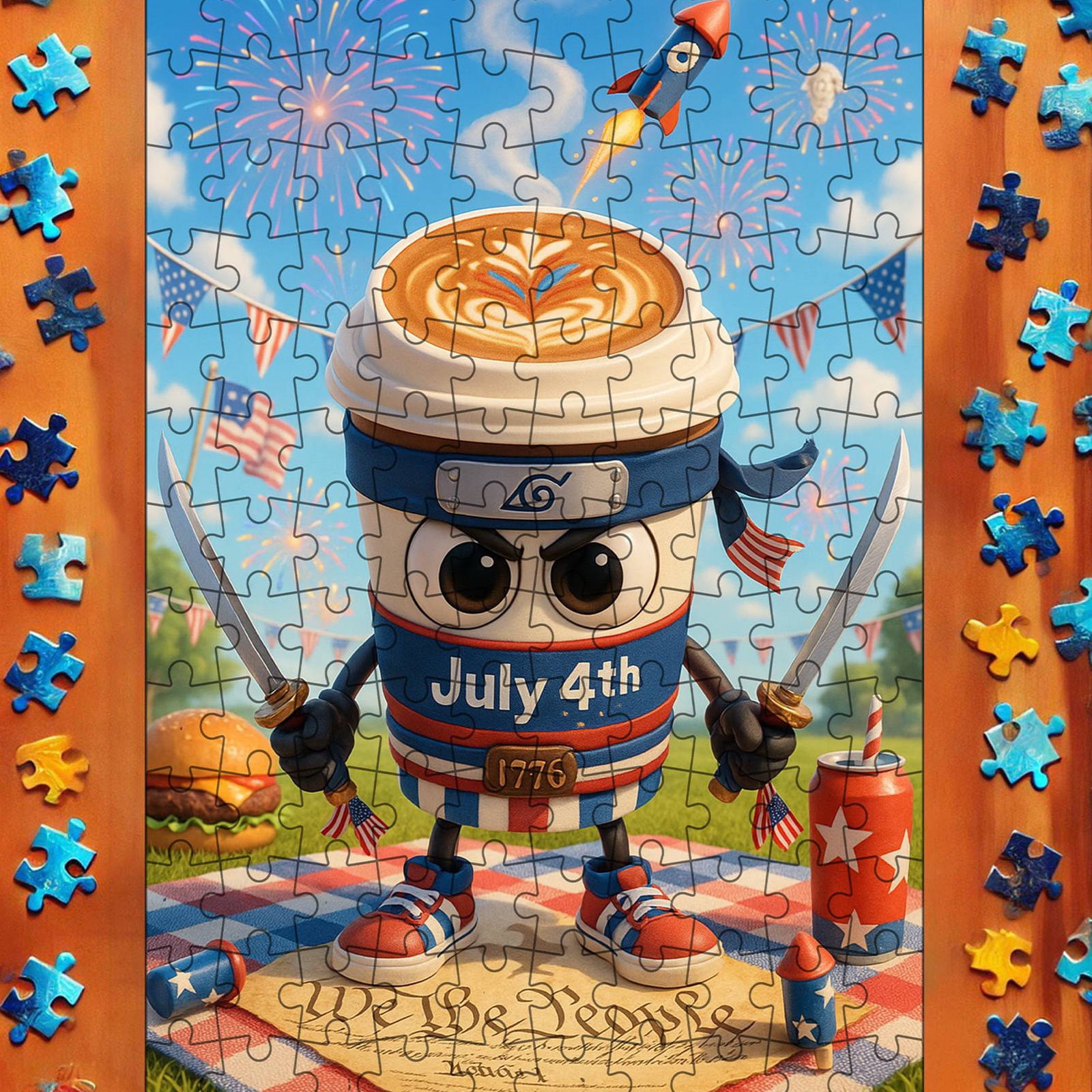 130Pcs Italian Brainrot Games Patriotic Puzzles - 4th of July ...