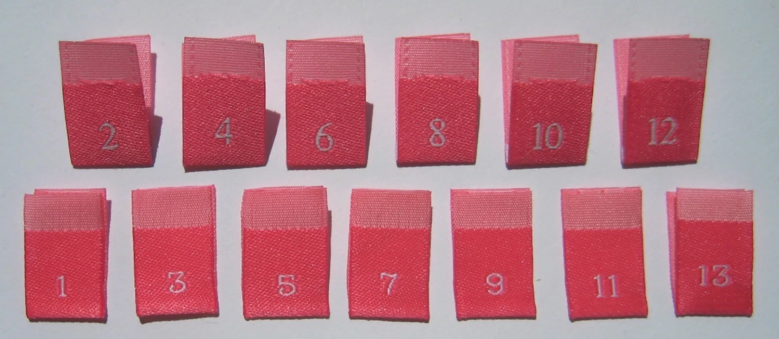 130Pcs Pink Woven Clothing Sewing Garment Label Size Tags (1-13, 10Pcs ...