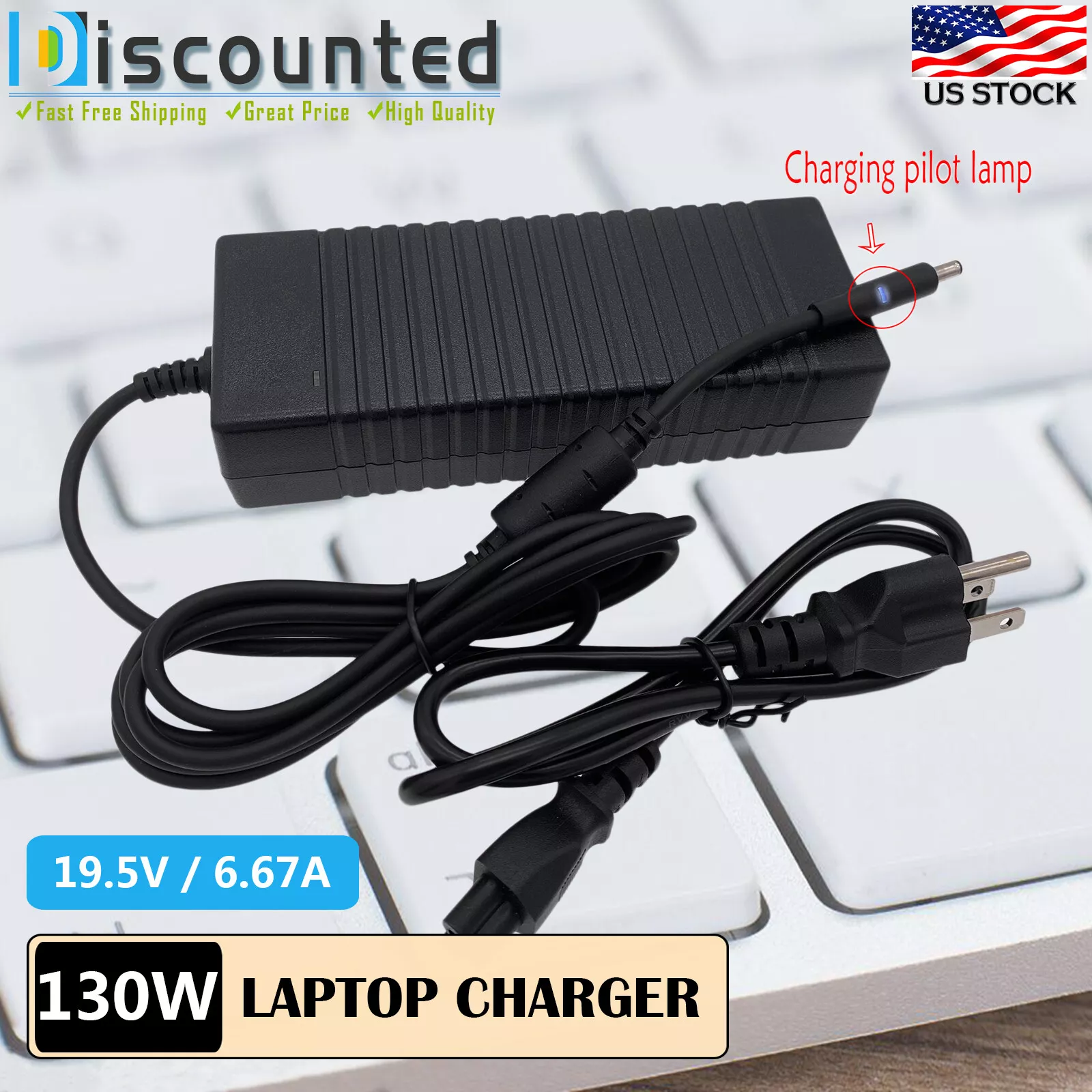 130W Power Supply AC Adapter Cord Charger For Dell OptiPlex 7070 Micro ...
