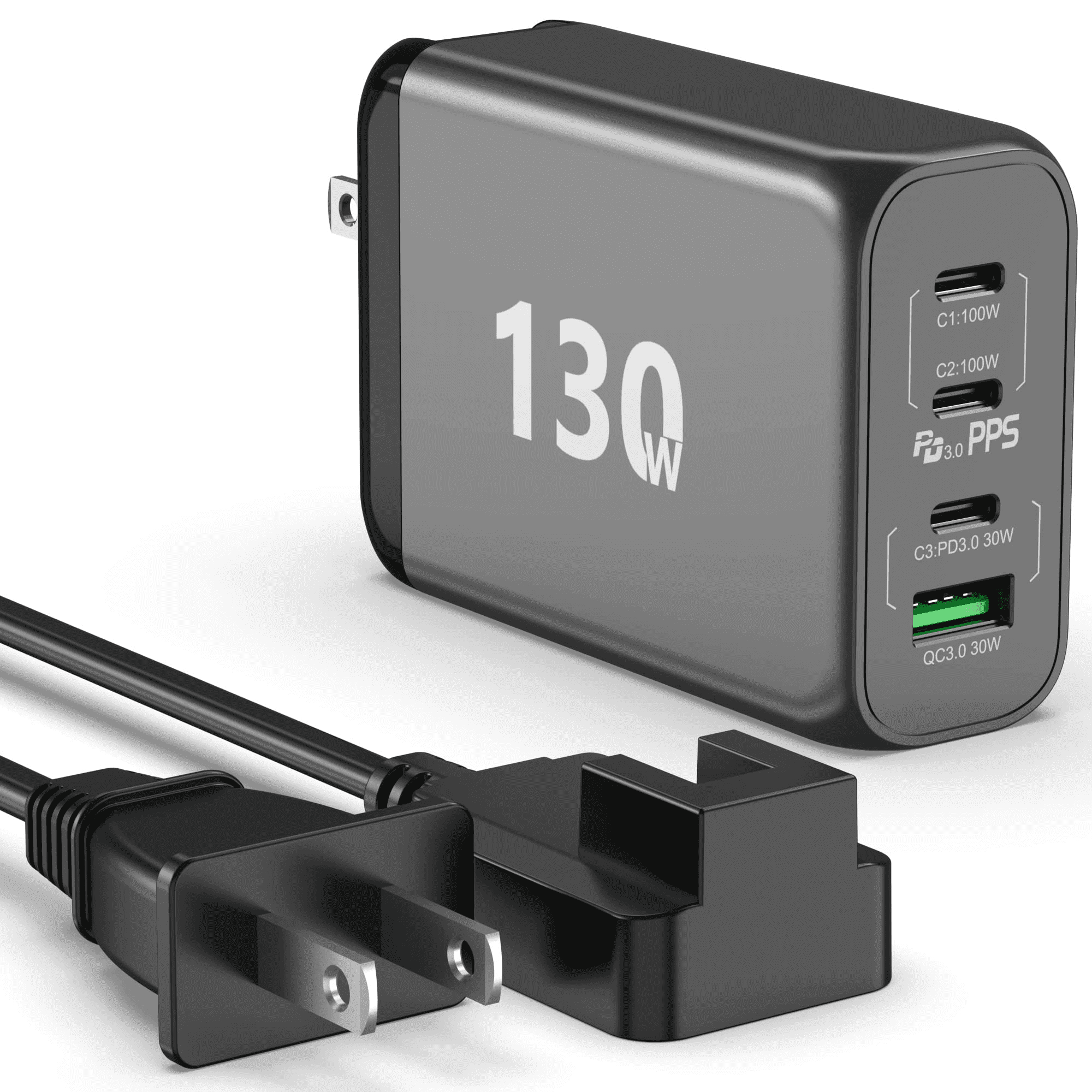 GKEAPZA 130W USB C Charger, 4-Port GaN Fast Wall Charger Foldable ...