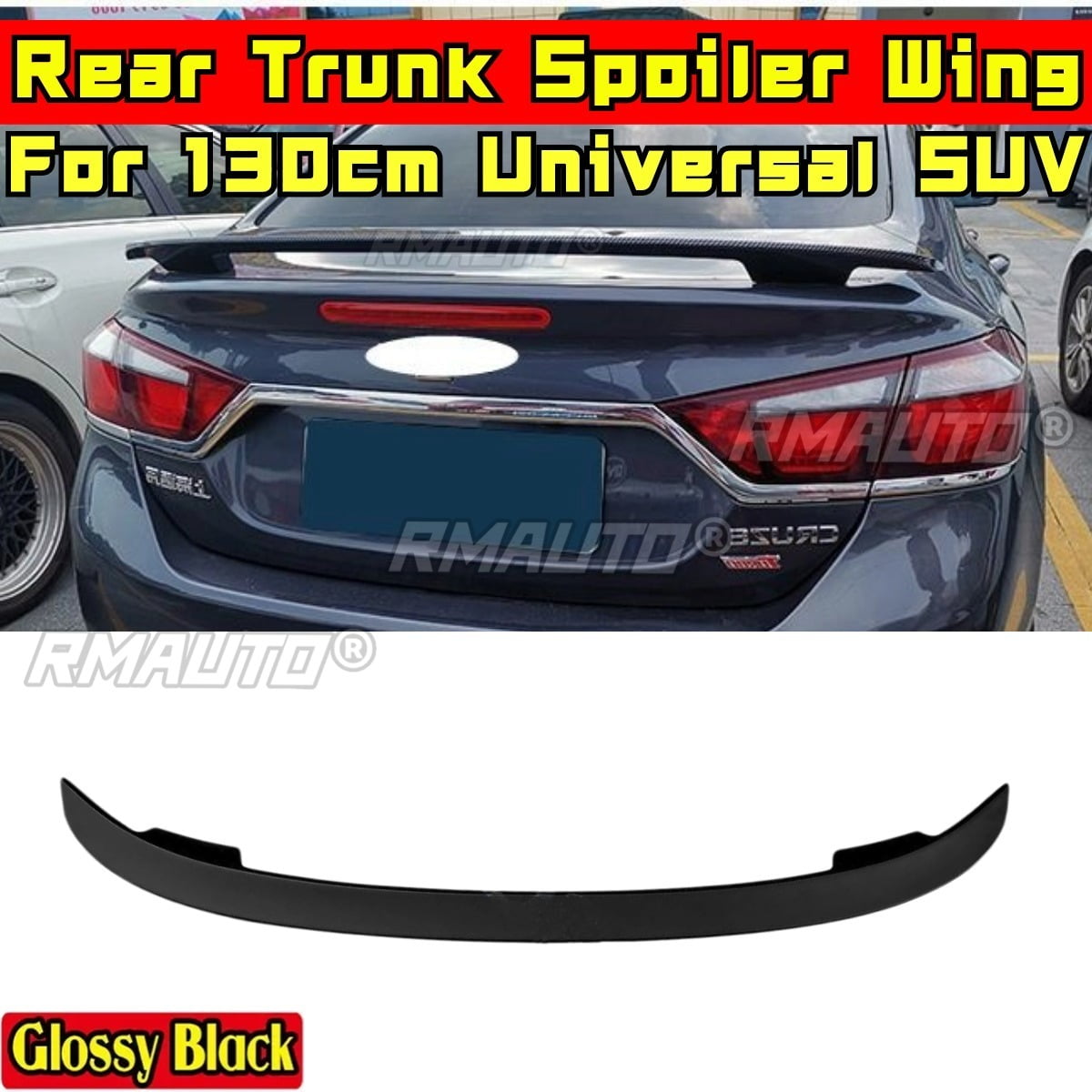 130cm Universal Car Rear Spoiler Trunk Wing Carbon Look Spoiler Wing ...