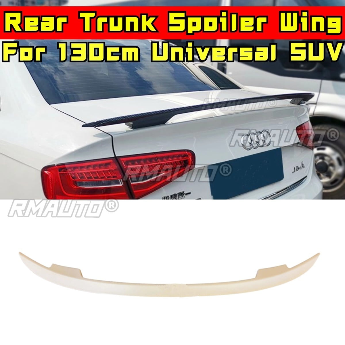 130cm Universal Car Rear Spoiler Trunk Wing Carbon Look Spoiler Wing ...