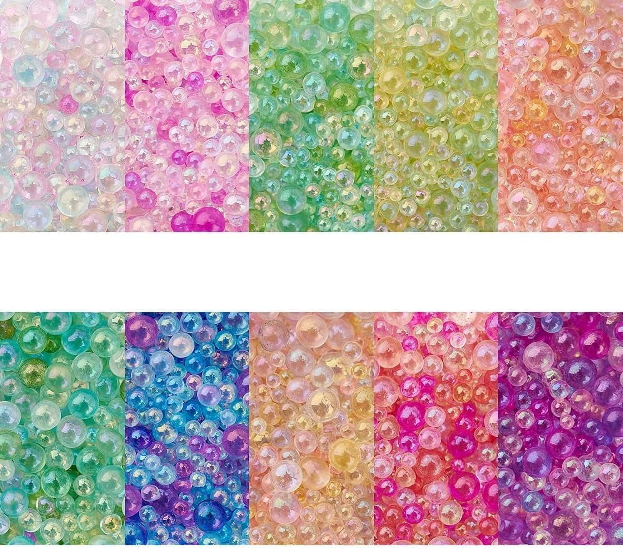 130g 10 Colors 1~3mm Colorful Resin Beads No Hole Micro Glass Beads ...