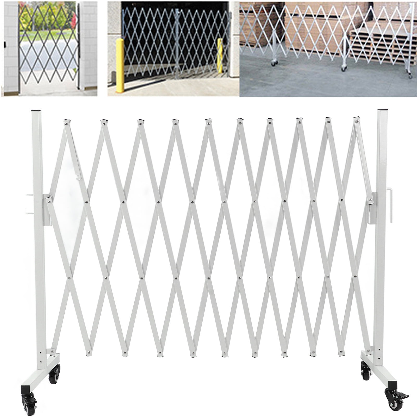 130inch Expandable Barricade Gate With Wheels Folding Mobile Metal ...
