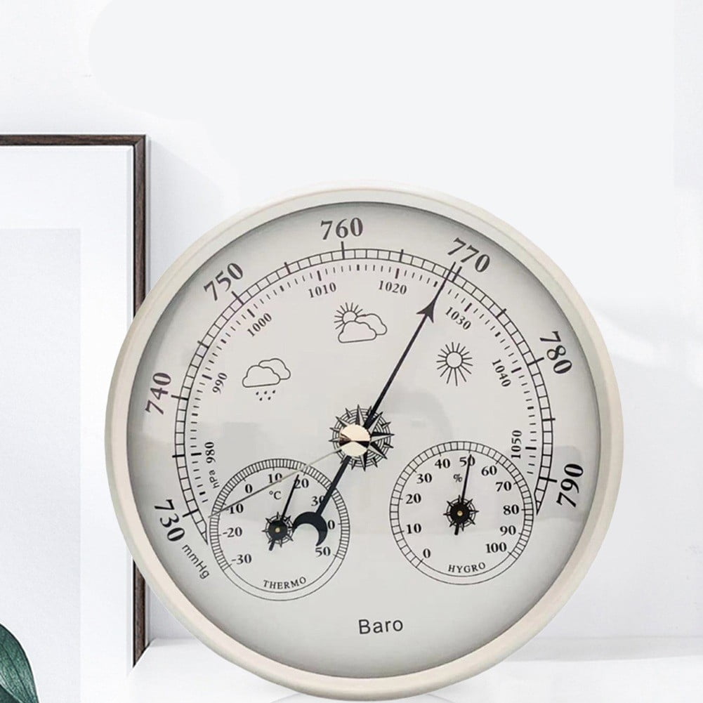 130mm 3-In- Weather Station Thermometer, Hygrometer And Barometer ...