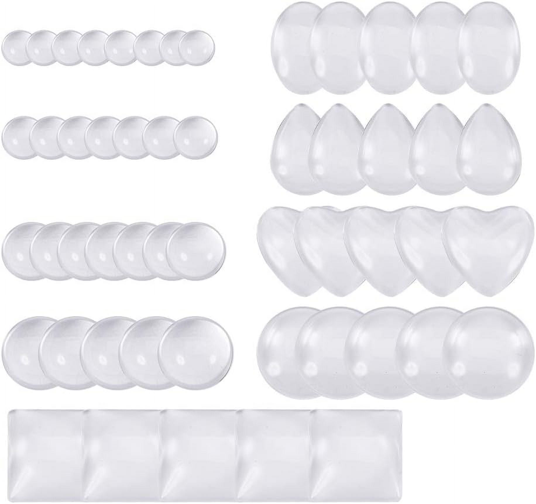 130pcs 5 Shape 9 Size Clear Glass Dome Cabochons for oto Cameo Pendant ...