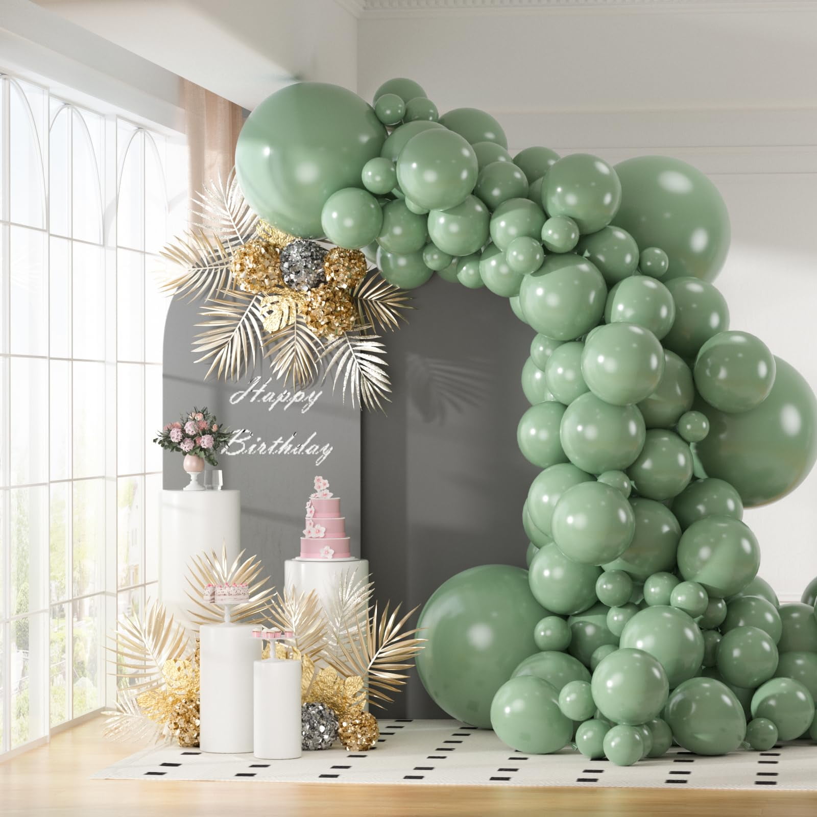 130pcs Sage Green Balloons Garlands Kit, ZLK1 18" 12" 10" 5" Different ...