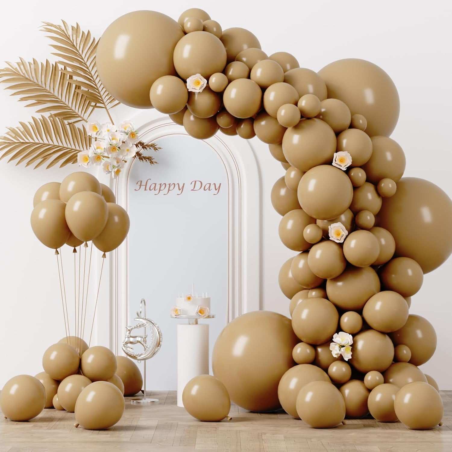 130pcs Tan Balloons Different Sizes 18" 12" 10" 5" Light Brown Latex ...