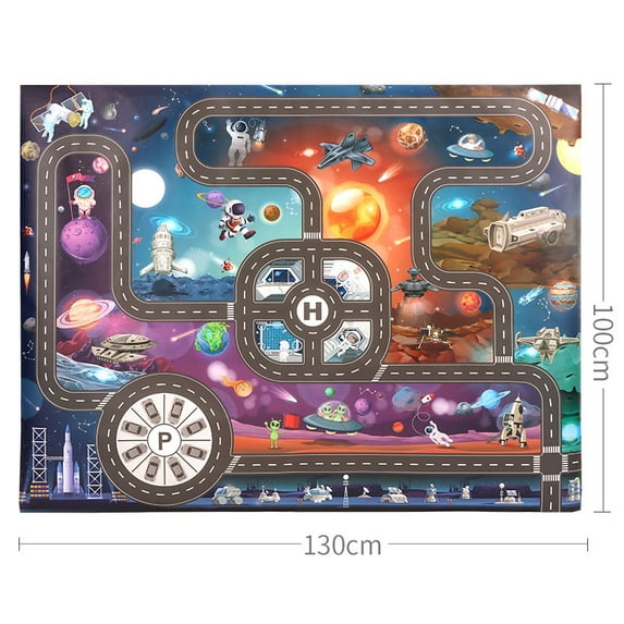 130x100cm Children Games Mat Cartoon City Traffic Map Non-Slip Playmat ...