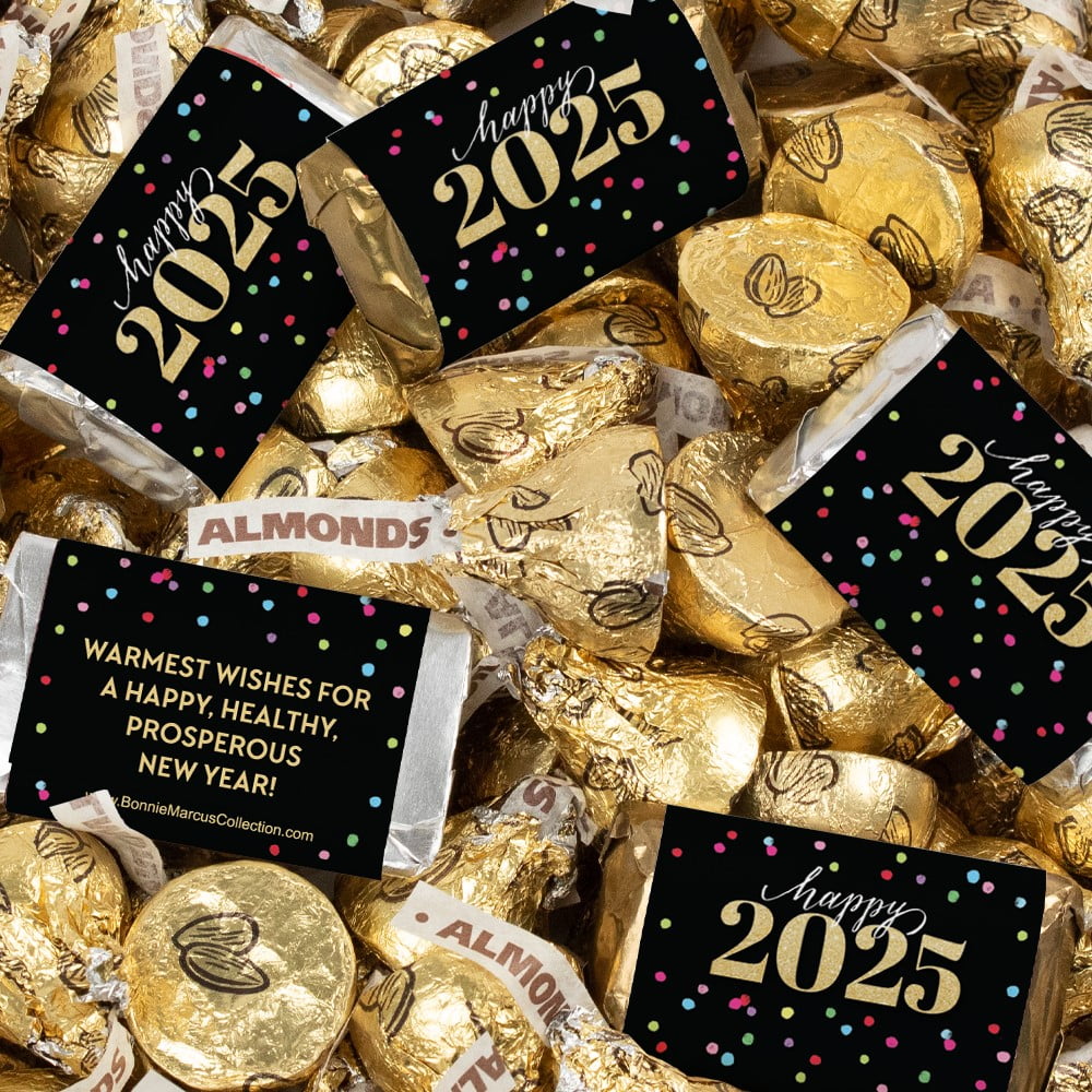 131 Pcs New Year's Eve Candy Party Favors Miniatures and Gold Almond ...