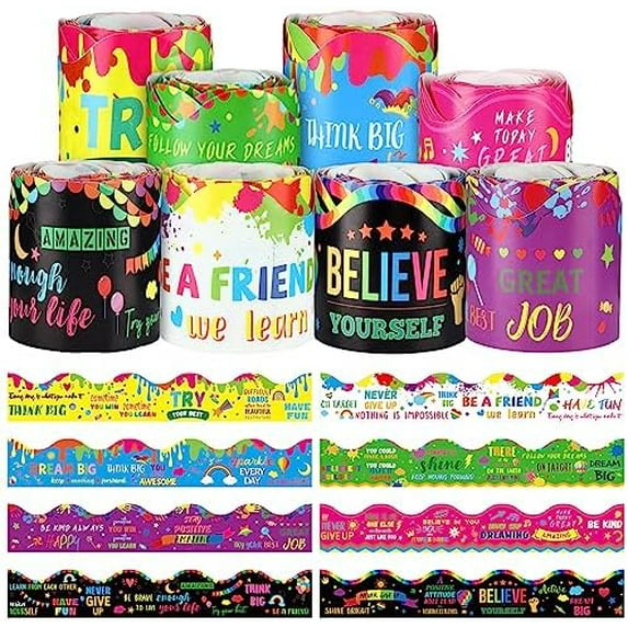 131 ft 8 Rolls Inspirational Quote Classroom Bulletin Board Borders Self Adhesive Motivational ...