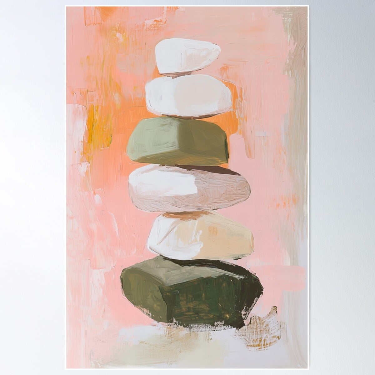 1310 Stones Stacking Poster Wall Art, Modern Wall Decor For Living Room ...