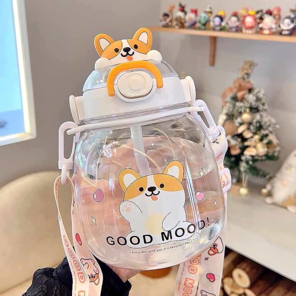 1310ml Kawaii Water Bottle with Straw Cute Water Bottles 46oz Big Belly ...