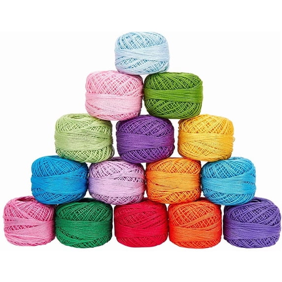 1312Y Perle Cotton Thread 15 Colors Cotton Yarn Threads Balls ...