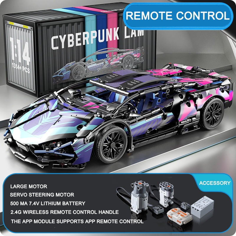 1314PCS Black Purple Lamborghinised Sian Sport Car Building Blocks ...