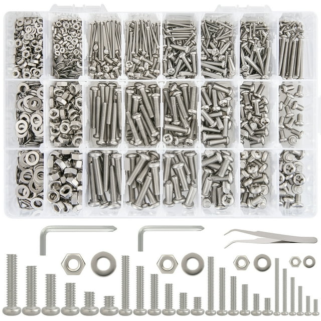 1315Pcs Phillips Pan Head Machine Screws Bolts and Nuts Kit, M2/M3/M4 ...