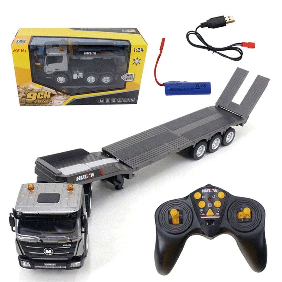 1318 1:24 Scale RC Flatbed Trailer Model 9CH 2.4GHz Remote Control ...