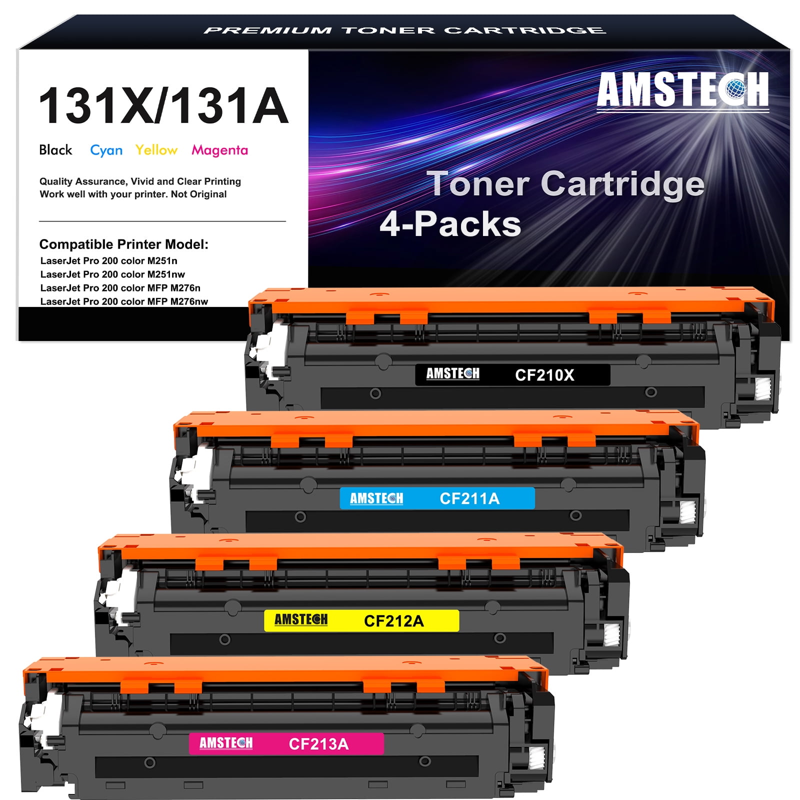 131A CF210A 131X CF210X Toner Cartridge Compatible for HP Pro 200 Color ...