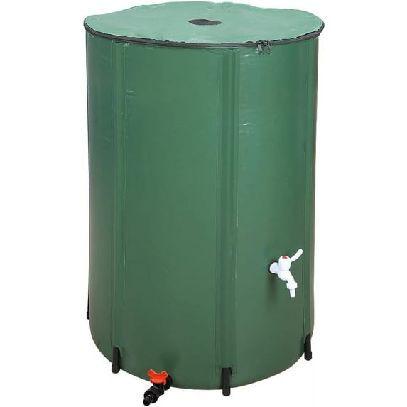 132 Gallon Collapsible Rain Barrel, Water Storage Tank, Portable ...