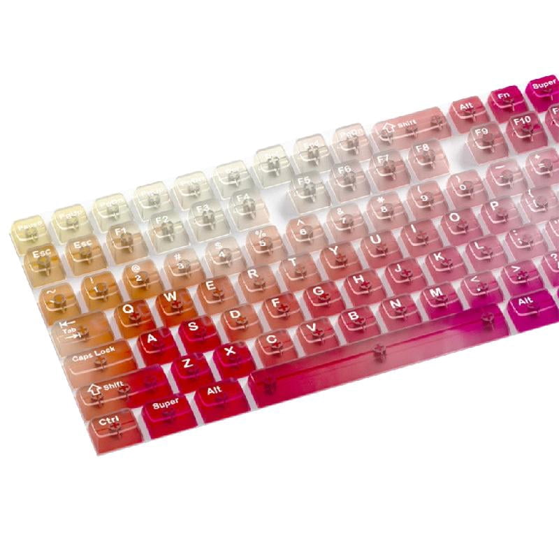 132 Gradient Rainbow Colored Keycaps PC Shining Through Design ...