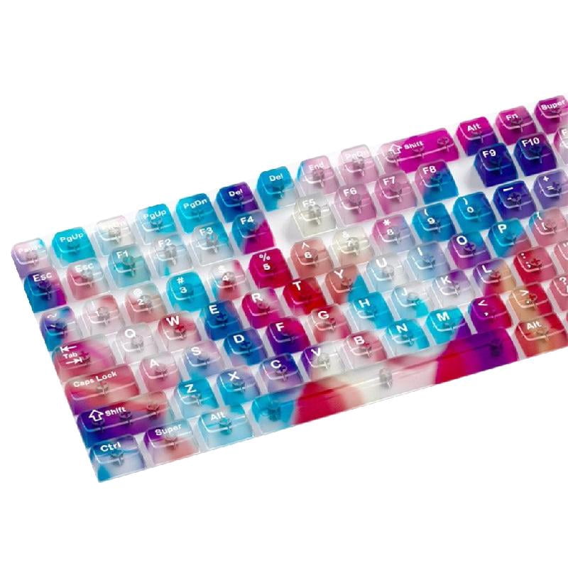 132 Gradient Rainbow Colored Keycaps PC Shining Through Design ...