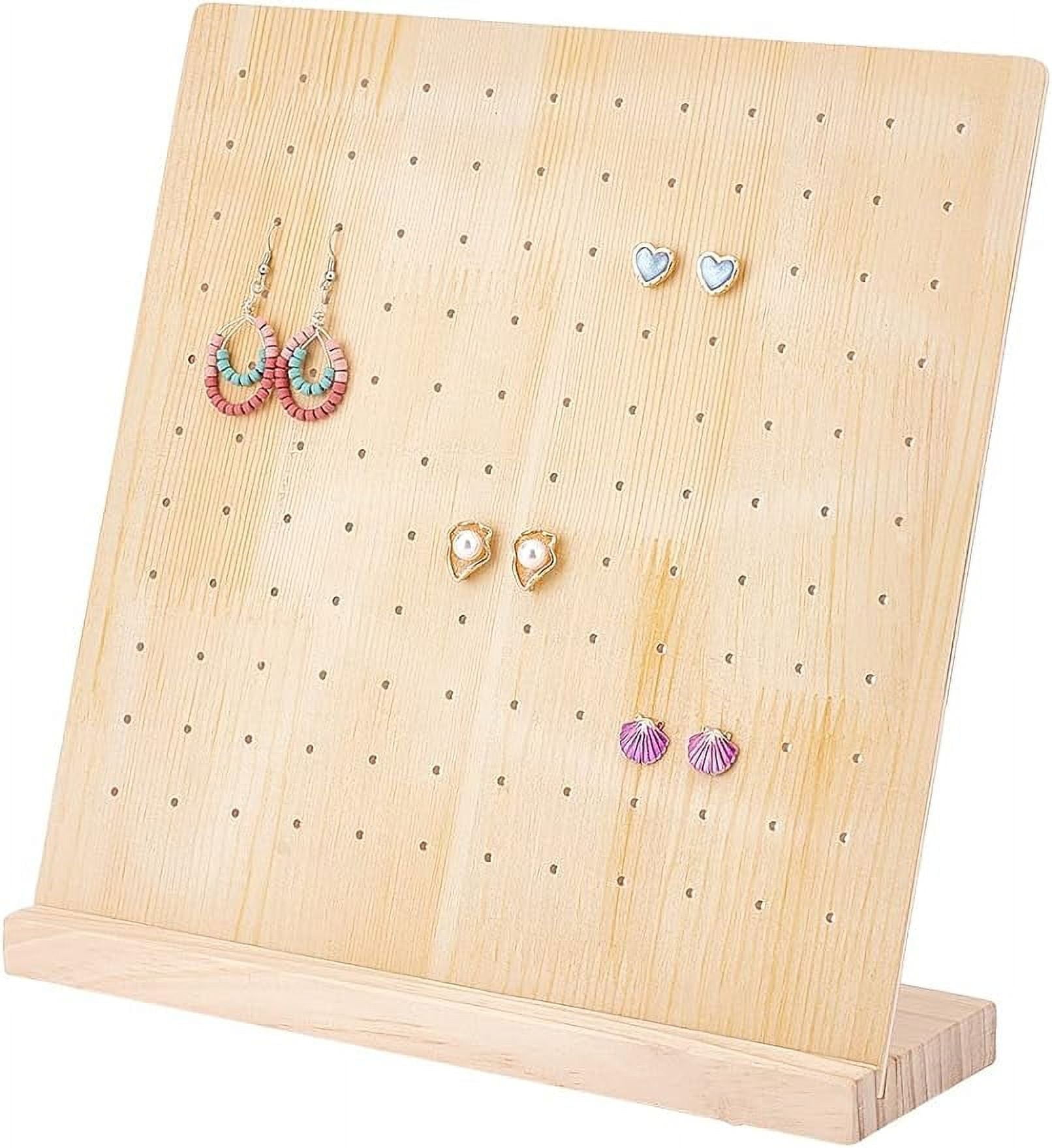 132 Holes Earring Holder Wood Earring Stands with Base Earring Hanger ...