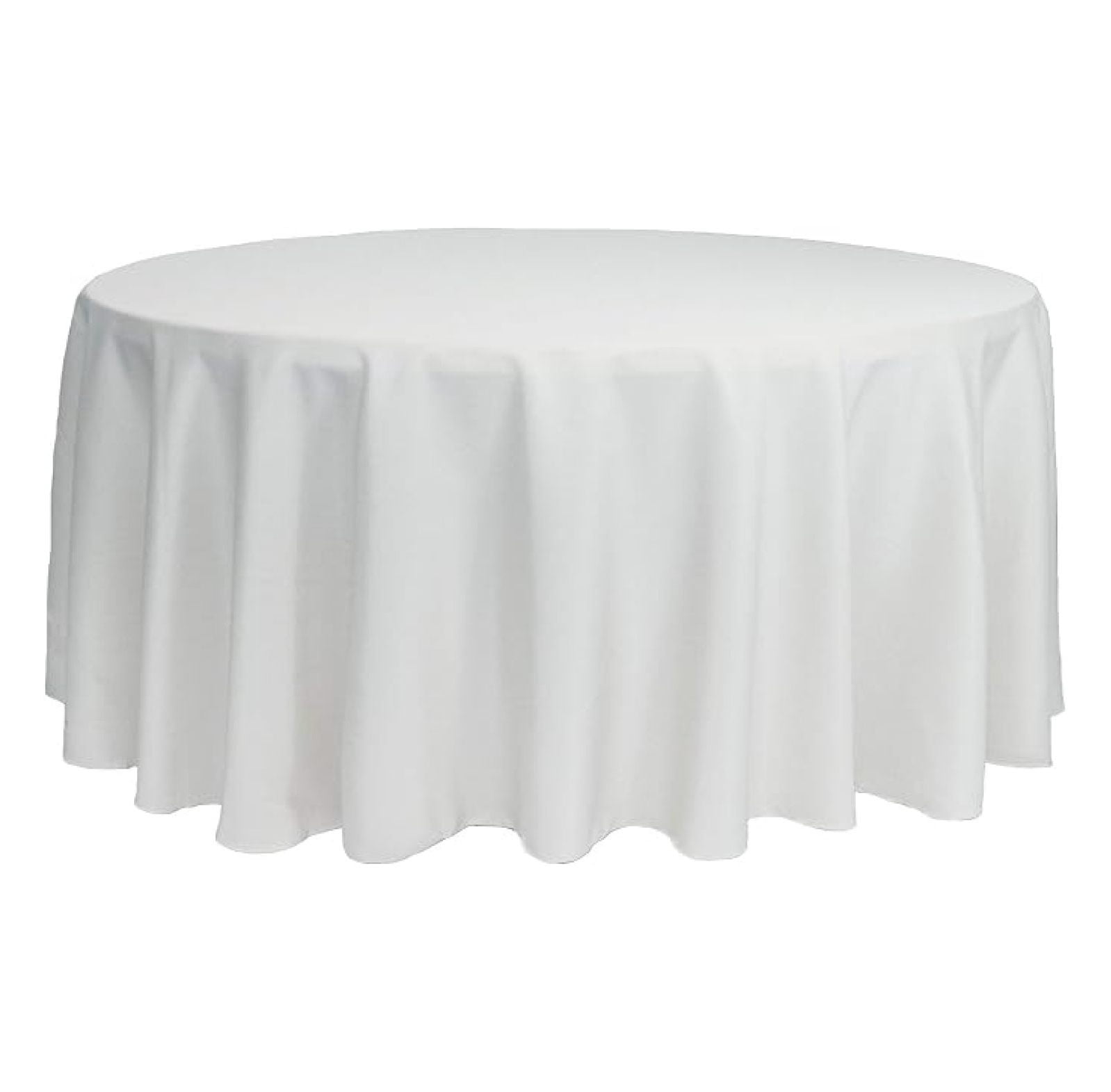 132 Inch Round Premium Polyester Tablecloth - White, Linen Table Cloth ...