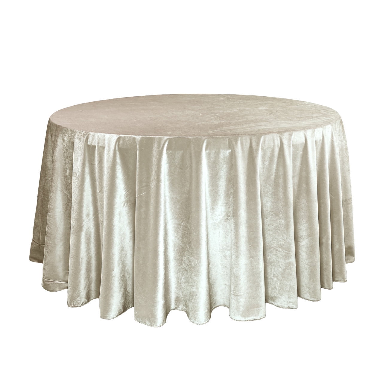 132 Inch Round Velvet Tablecloth - Ivory, Wedding Linen Tablecloth for ...