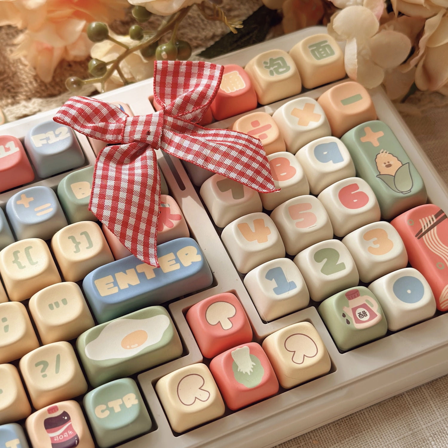 132 Keys Cute Keycap MOA Profile Key Cap Theme Keycap Gift PBT Keycaps ...