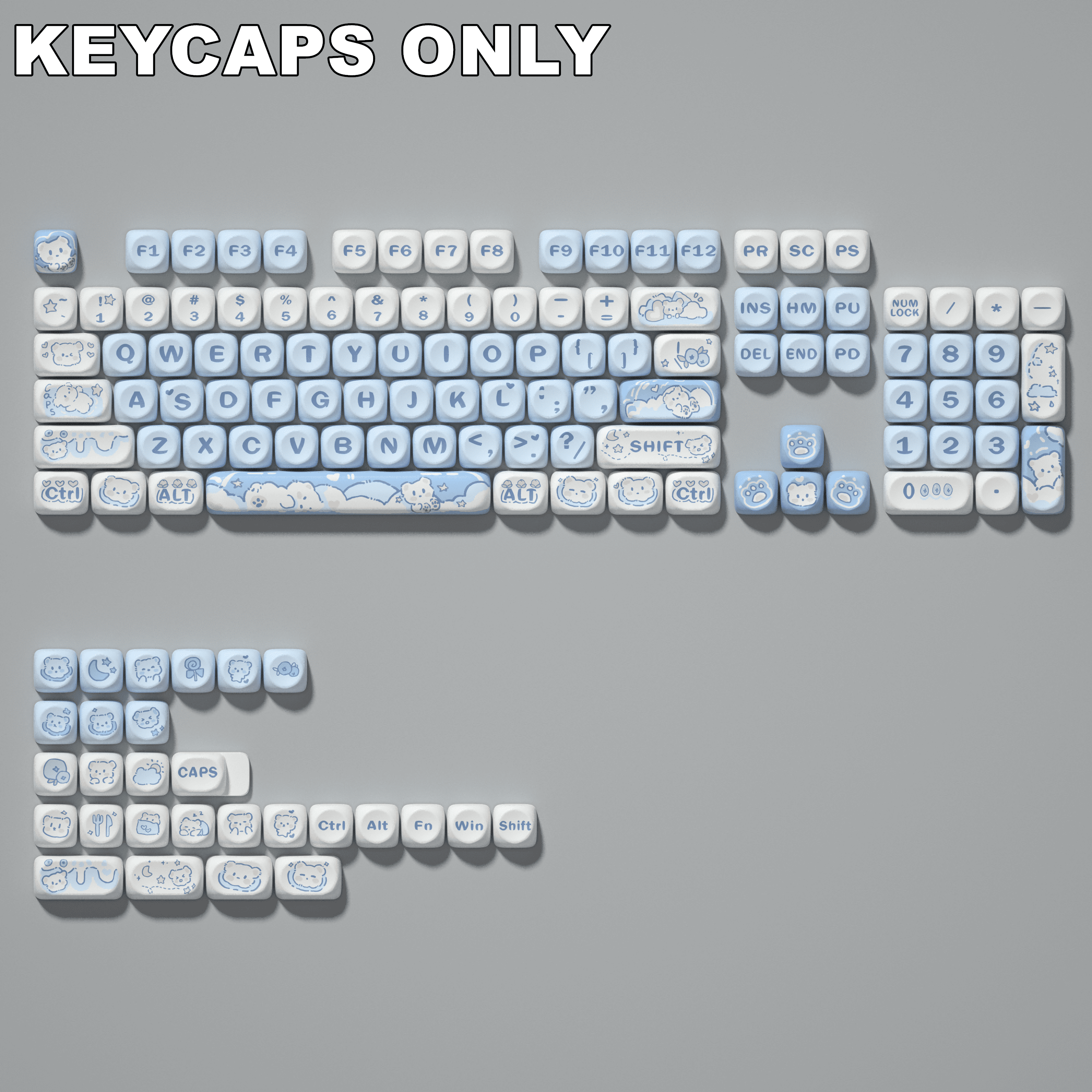 132 Keys Ice Cream Puppy PBT Keycaps MOA Profile Dye-Sublimated Keycap ...